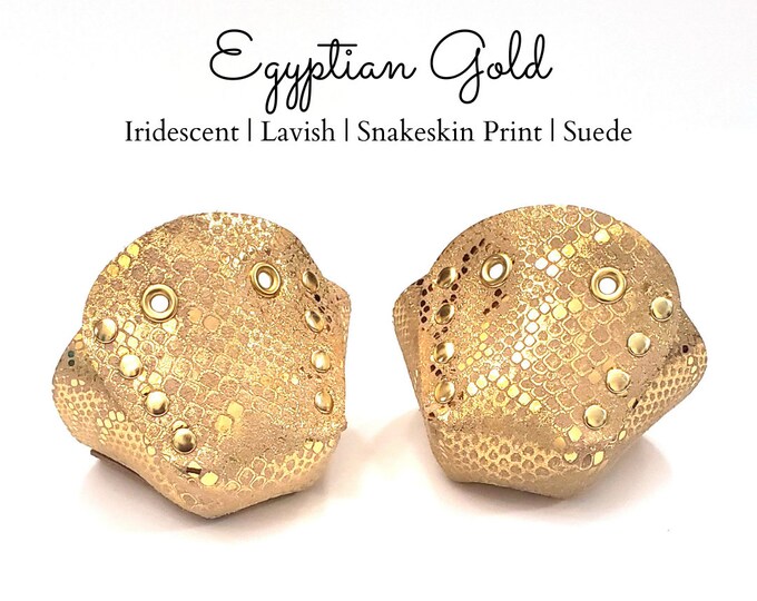 Egyptian Gold Genuine Suede Leather snakeskin Print Roller Skate Toe ...