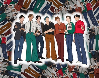 Bts Group Sticker - Etsy