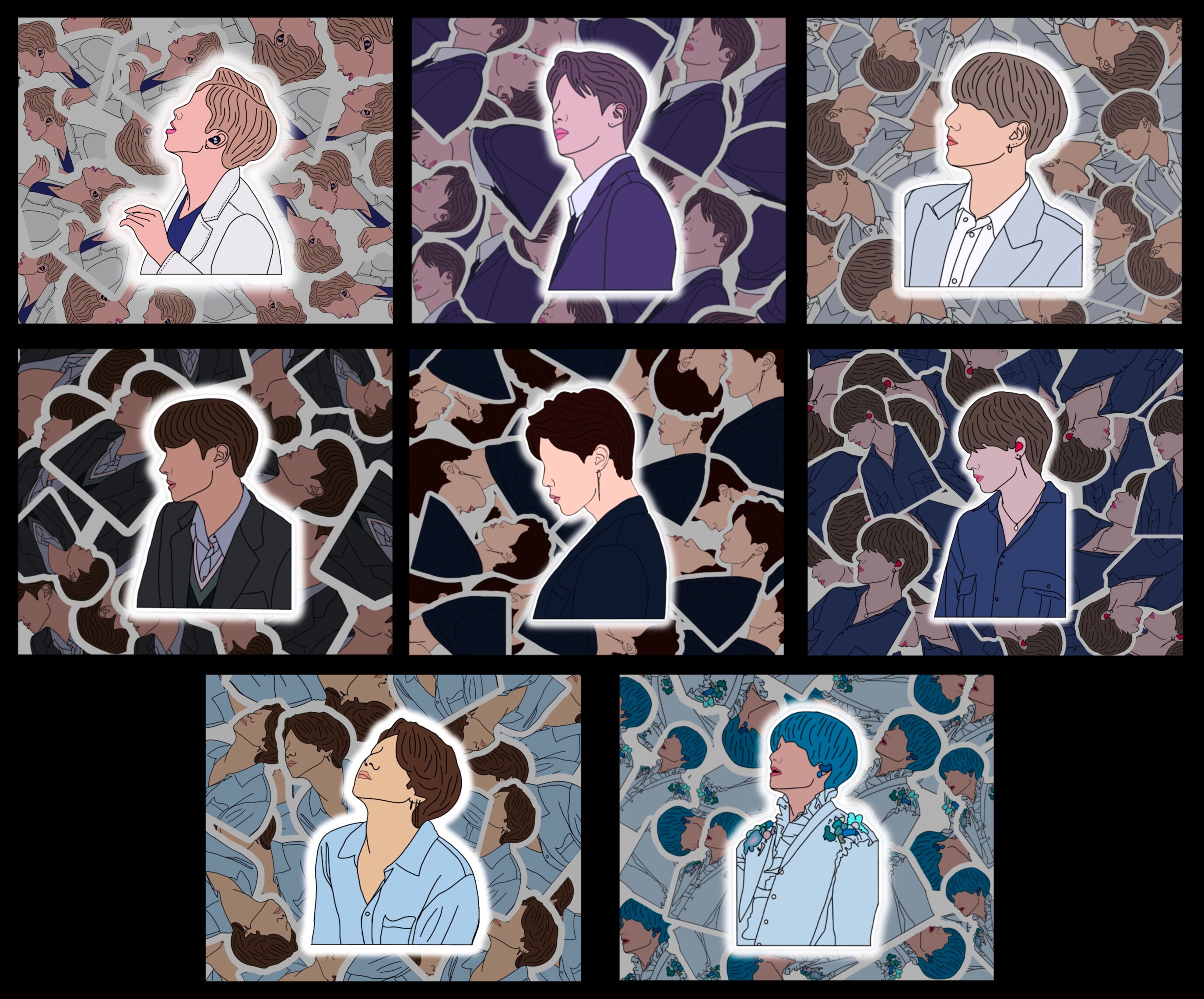 BTS Member Sticker RM Jin Suga JHope Jimin V Jungkook | Etsy