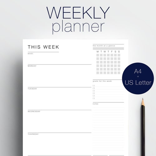 DAILY PLANNER Template: Minimalist Daily Planner One Page - Etsy