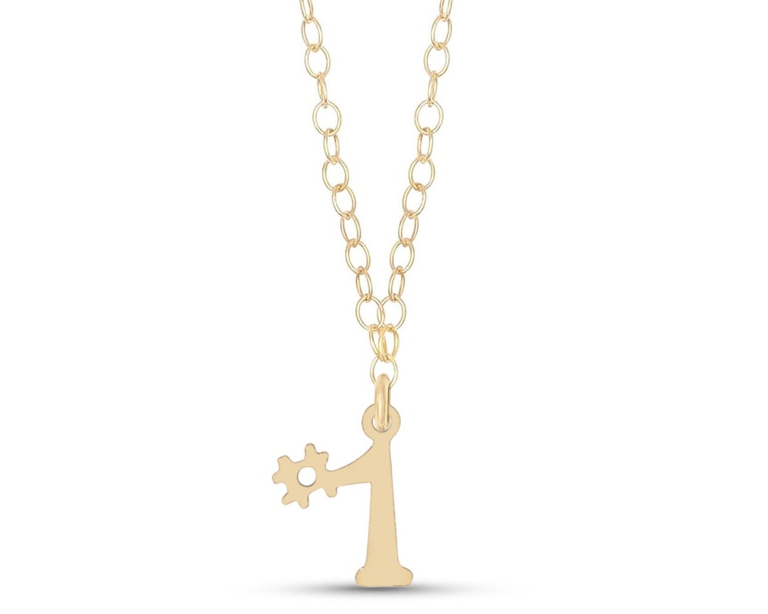 Gold Filled Filled / Sterling Silver Number 1 Charm Necklace - Etsy