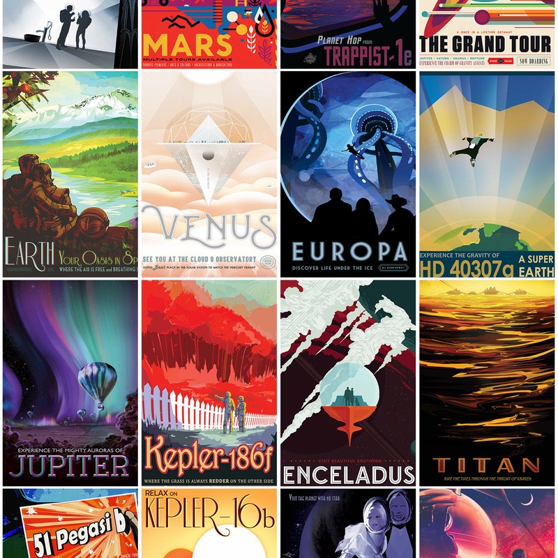 Retro Space Poster - Etsy