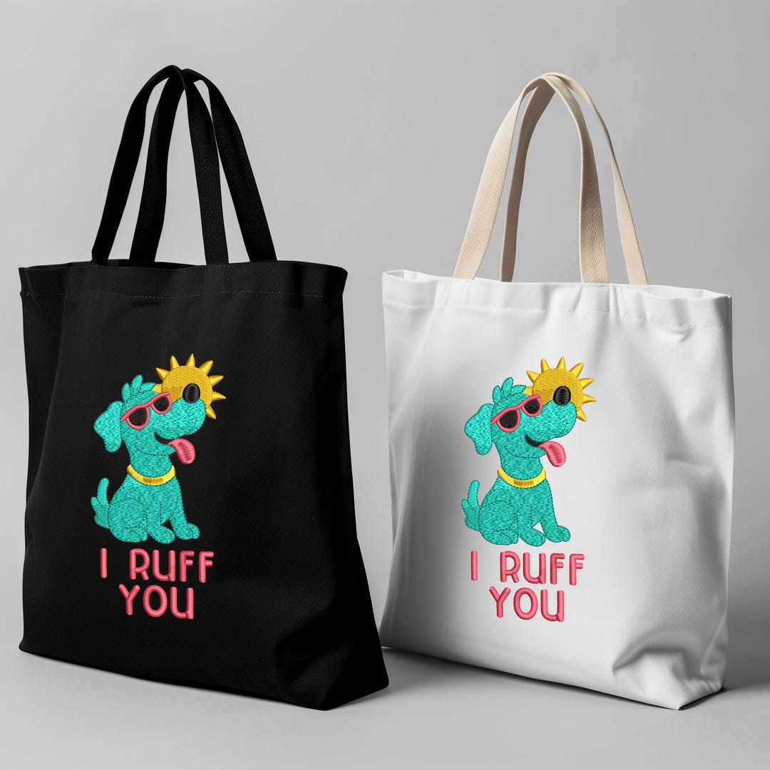 I Ruff You Dog Embroidery Design - Cute Summer Puppy Machine Embroidery ...