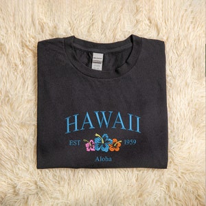 Embroidered Hawaii Aloha State Sweatshirt, Aloha Hawaii Unisex Tshirt ...