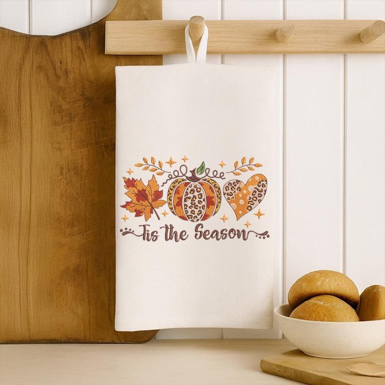 Autumn Pumpkins Embroidery Design, Fall Embroidery File, Digital ...