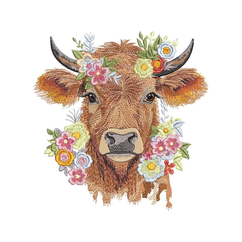 Cow Embroidery - Etsy