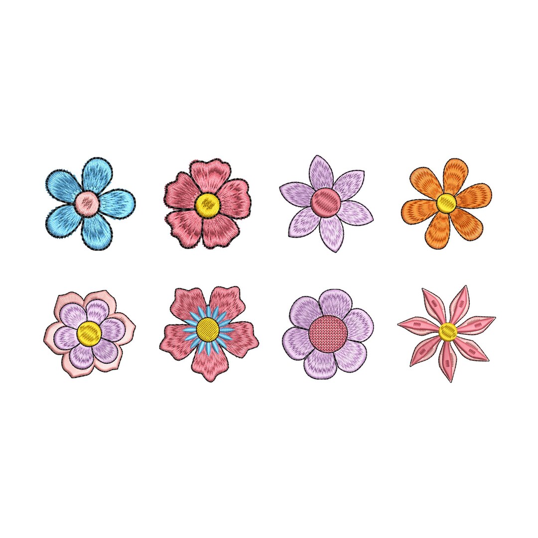 8 Mini Daisy Flower Embroidery Design Bundle, Summer Floral Machine ...