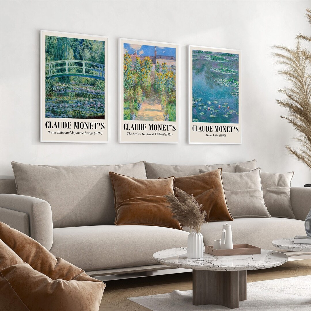 Claude Monet Set of 3, Printable Exhibition Poster, Vintage Painting ...