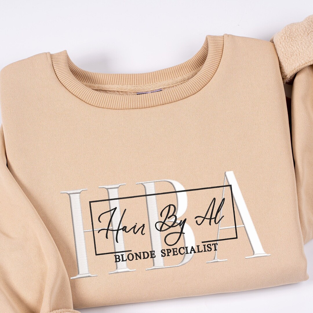 Custom Embroidered Crewneck Sweatshirt With Logo Text Embroidery ...