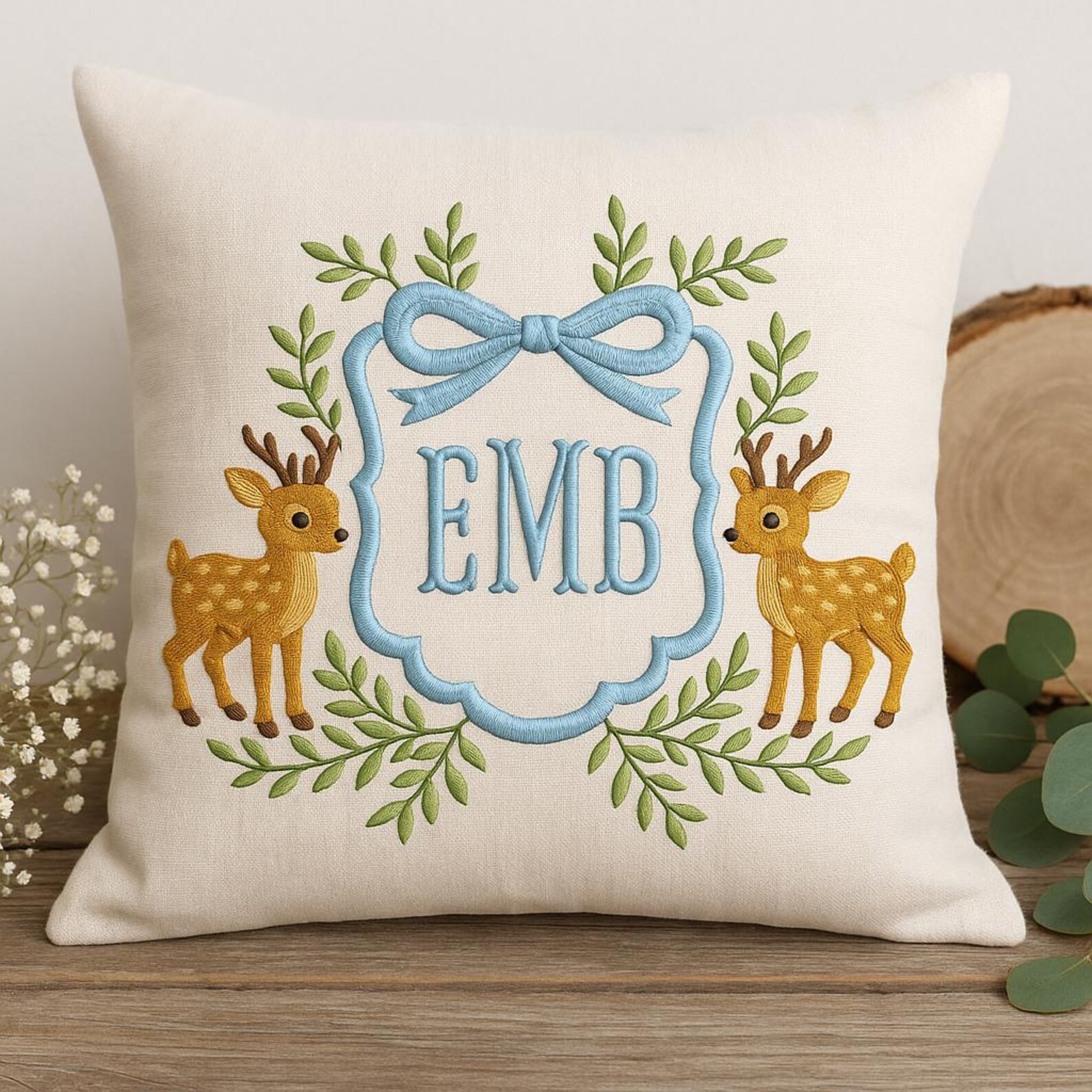 Deer Crest Frame Embroidery Design Newborn Banner Crest Frame ...