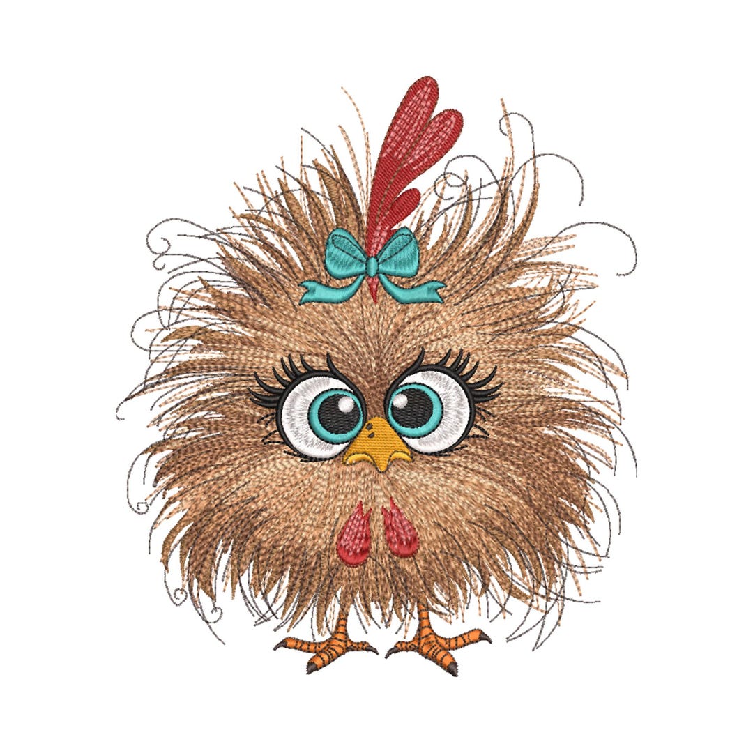 Funny Chicken Embroidery Design, Cute Chicken Machine Embroidery File ...