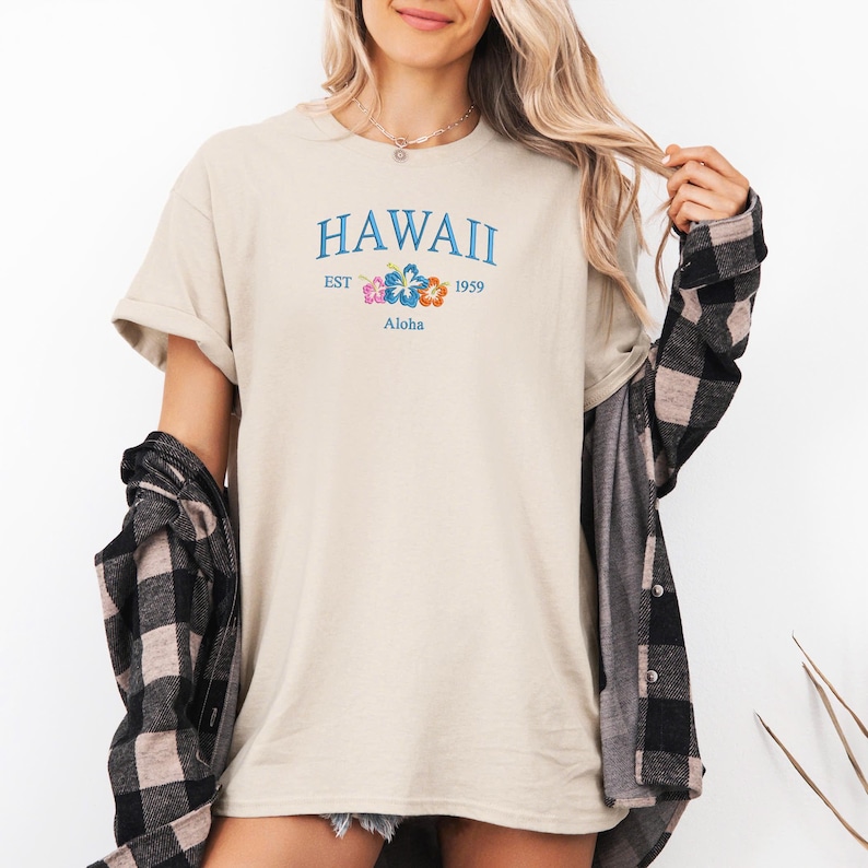 Embroidered Hawaii Aloha State Sweatshirt, Aloha Hawaii Unisex Tshirt ...
