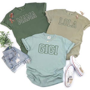 Embroidered Dad Mama Comfort Colors Sweatshirt Personalized Kid Name on ...