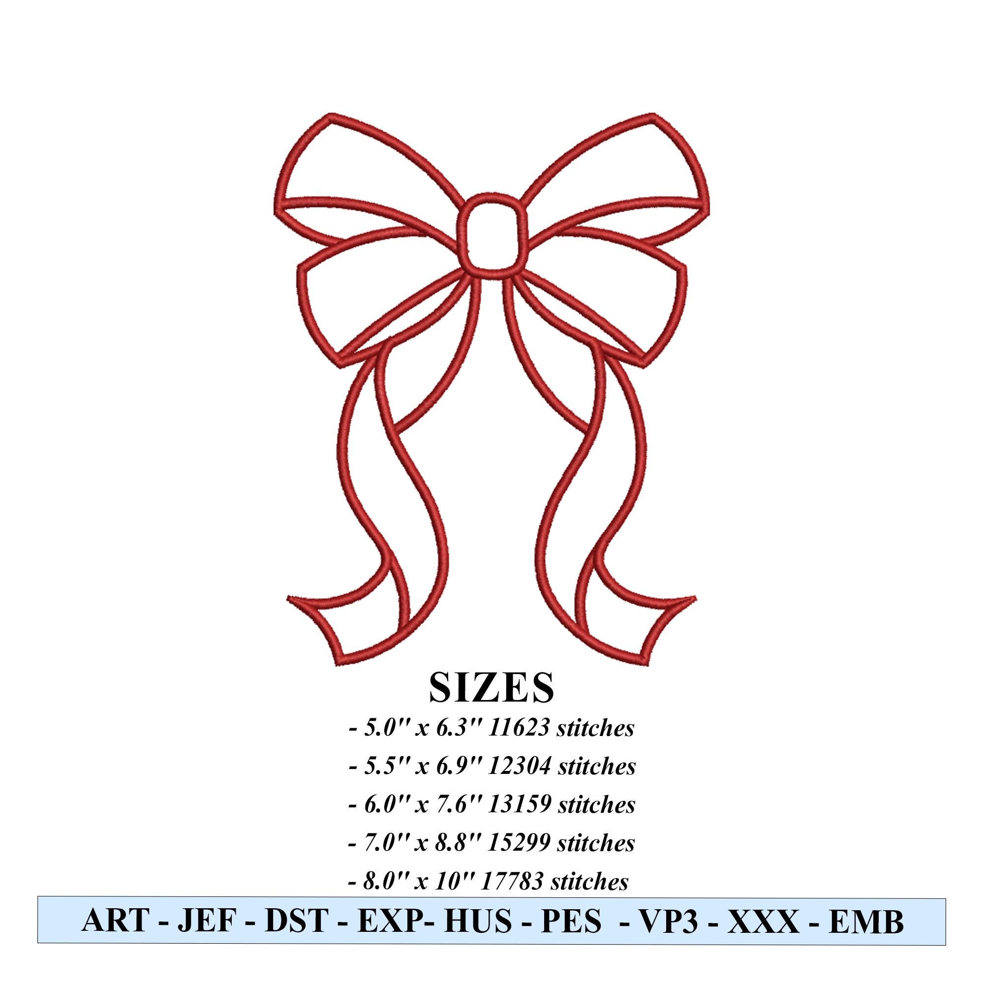 Side Bow Sweatshirt Embroidery Design, Glitter Bow Applique, Christmas ...