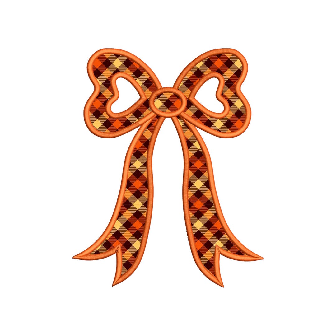 Side Bow Appliqué Embroidery Designs, Split Bow Applique Embroidery ...