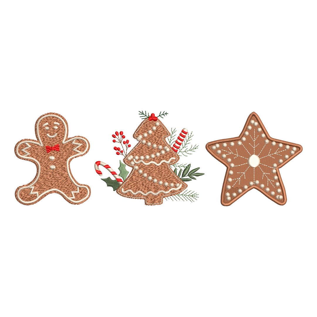 Christmas Tree Gingerbread Cookie Baking Embroidery Design Sweet Winter ...