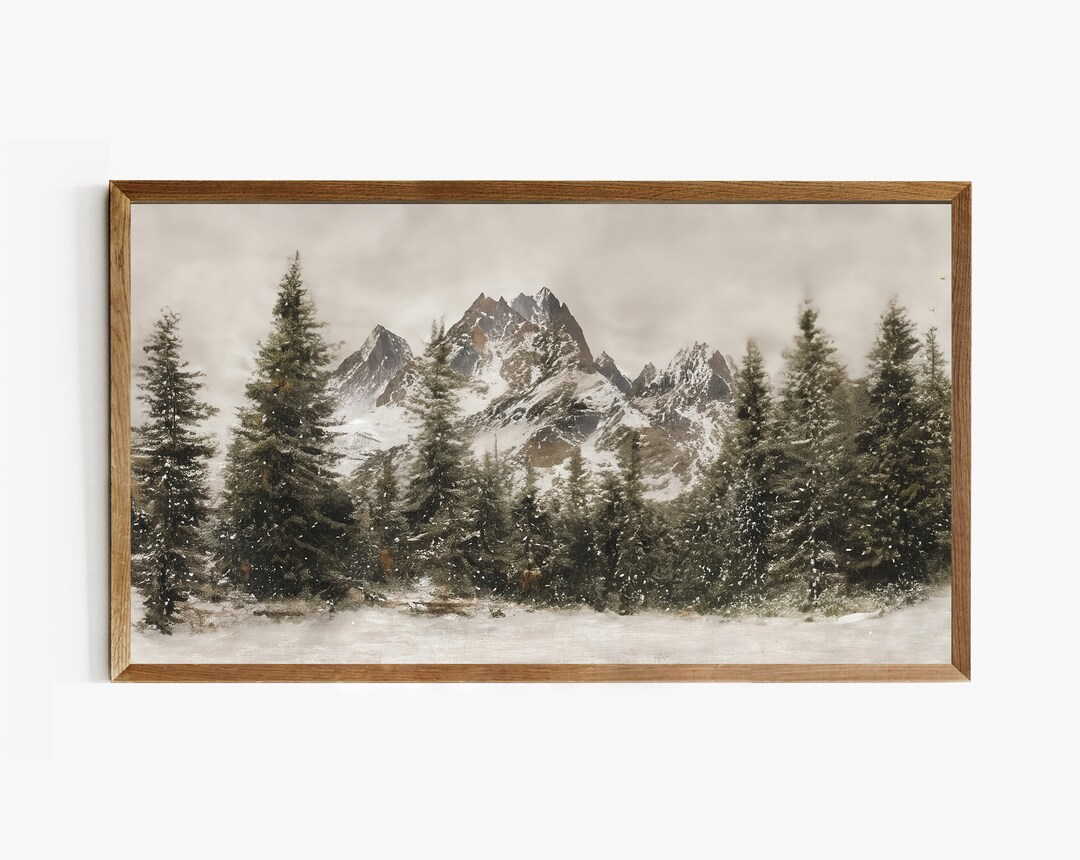 Frame Tv Holiday Art, Snowy Winter Forest Print, Christmas Samsung ...