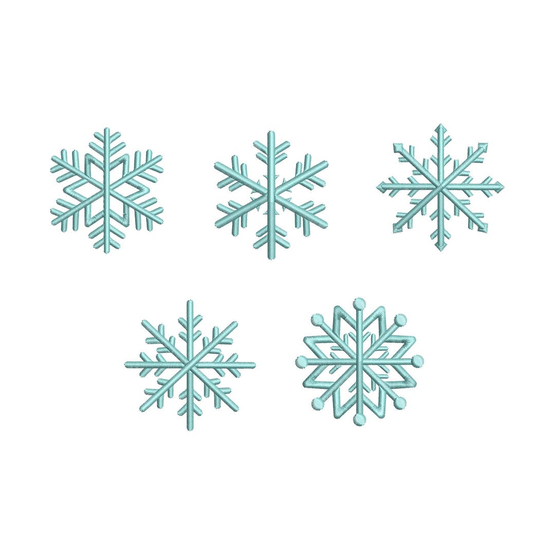 5 Christmas Snowflake Machine Embroidery Design SET of 5 Snowflakes ...
