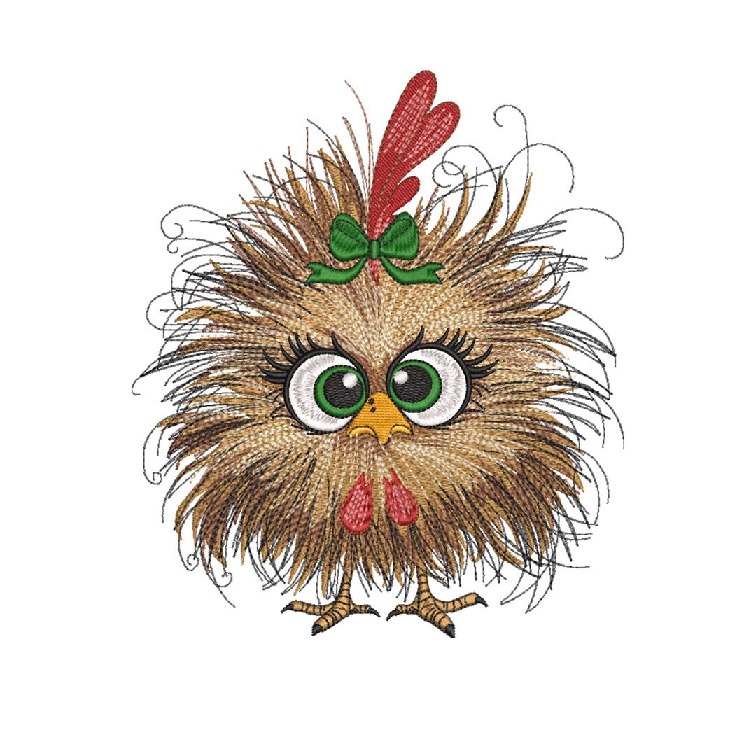 Funny Crazy Chicken Embroidery Design, Cute Chicken Machine Embroidery ...