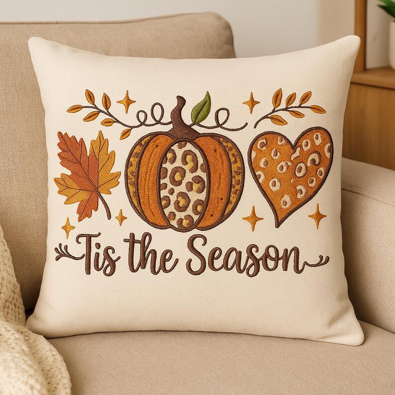 Autumn Pumpkins Embroidery Design, Fall Embroidery File, Digital ...
