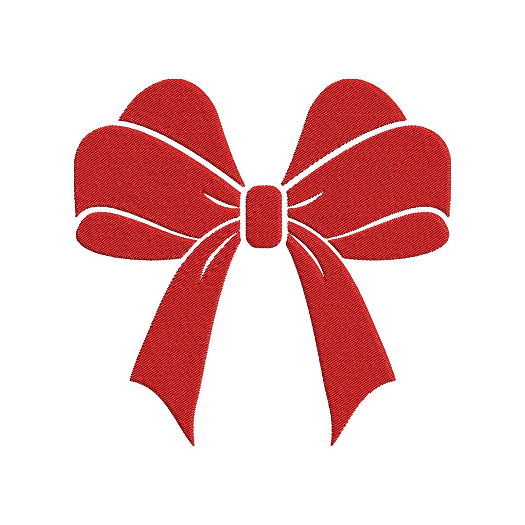 Bow Embroidery Design, Flat Red Bows, Scarlet Bow Ribbon Silhouettes ...