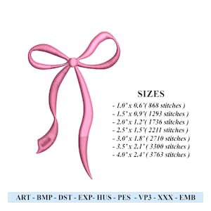 Mini Bow Embroidery Design, Mini Bow Machine Embroidery Design, Ribbon ...