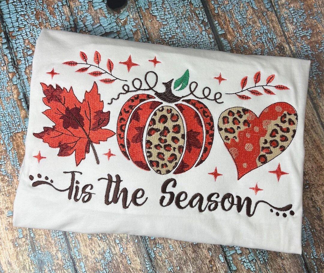 Autumn Pumpkins Embroidery Design, Fall Embroidery File, Digital ...