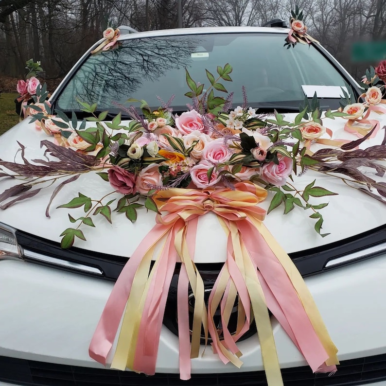 Luxury Wedding Flower Car Decoration Arrangement - Etsy