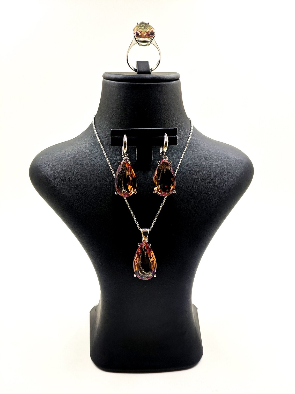 Sultanite Jewelry Set Silver Jewelry Set Ring Necklace - Etsy