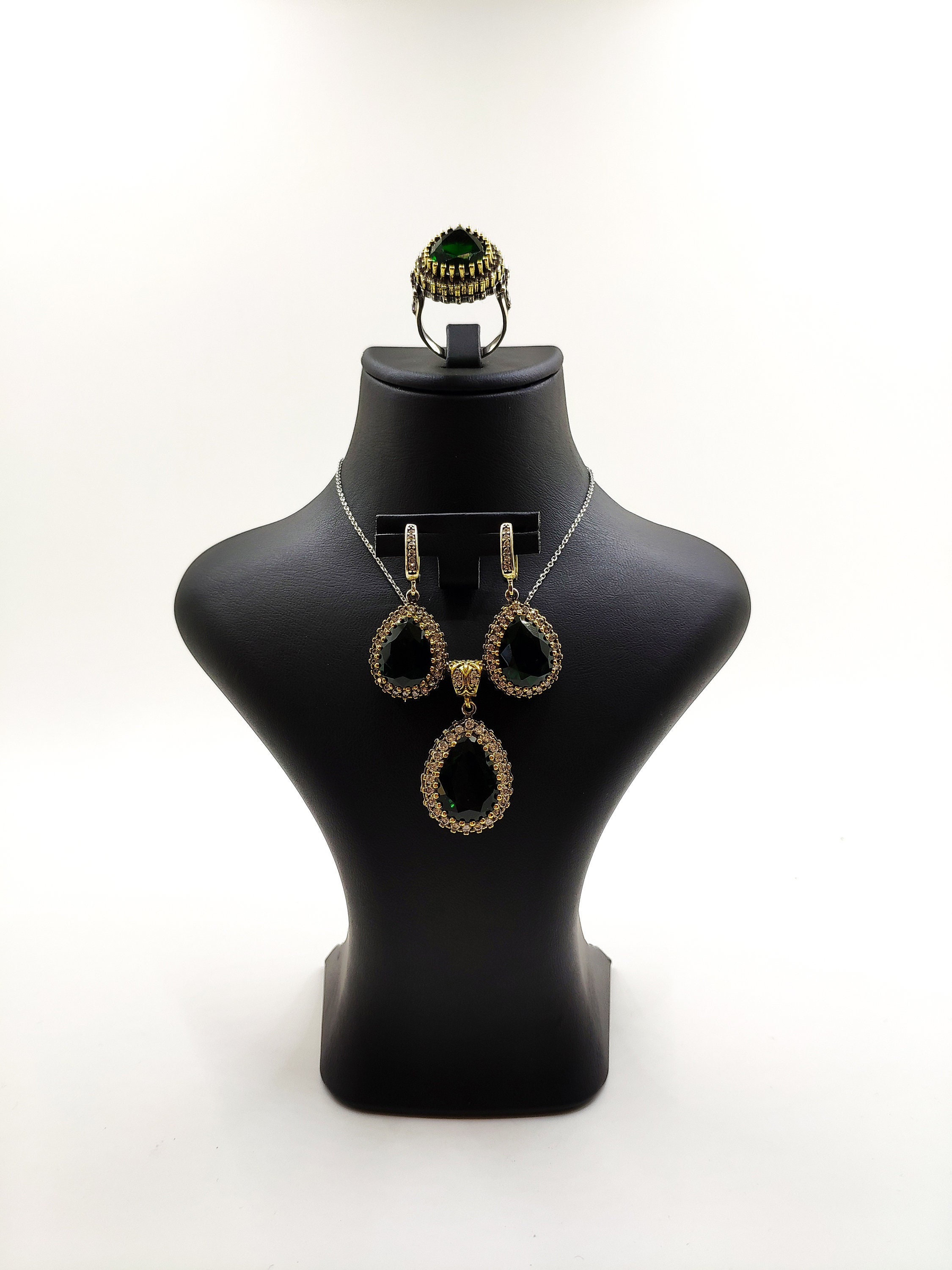 Hurrem Sultan Jewelry Set | Emerald Jewelry | Sterling Silver | Ring ...