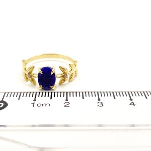 14k Gold Sapphire Ring Natural Sapphire Stone Ring Gold Ring Sapphire ...