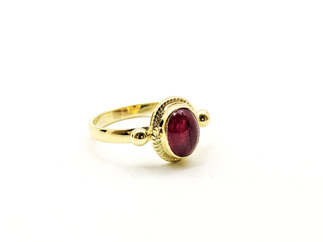 14k Gold Ruby Ring | Natural Ruby Stone Ring | Gold Ring With Ruby ...