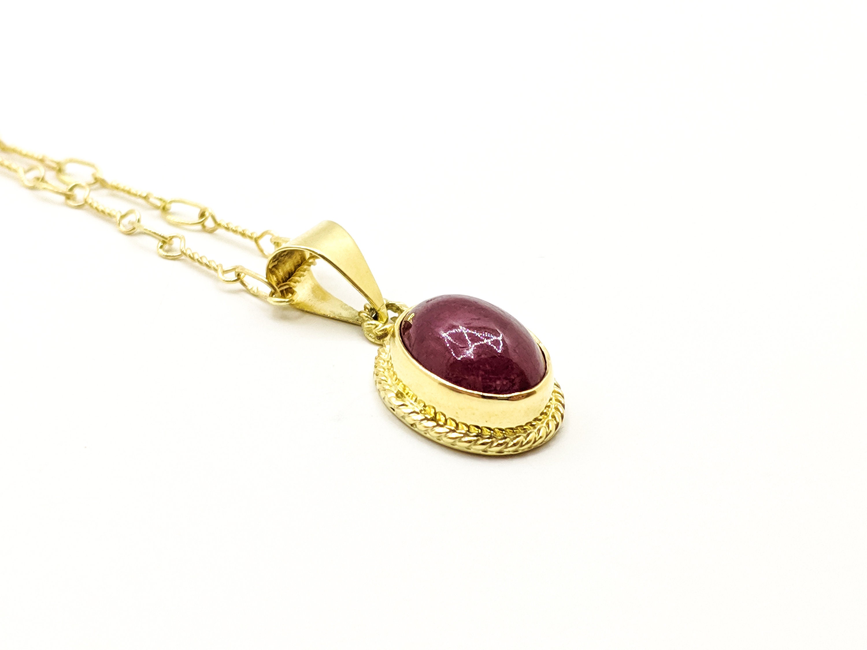 14k Gold Ruby Necklace Natural Ruby Necklace Ruby Stone Necklace 14k ...