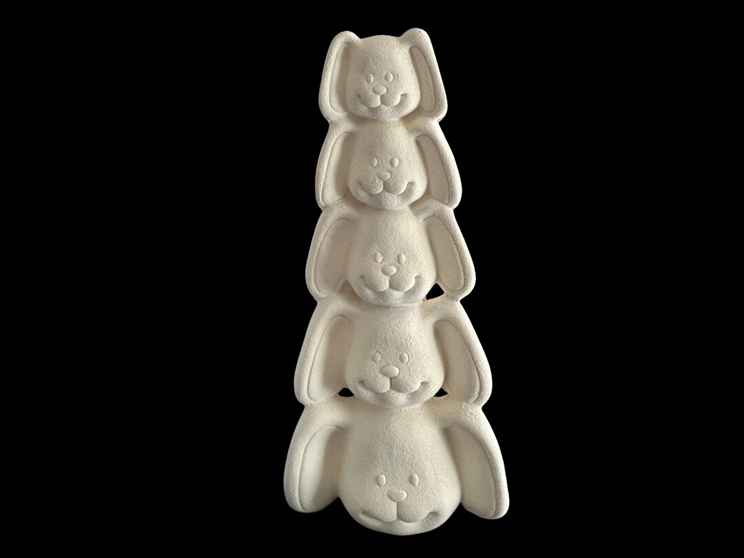 3105 Med. Bunny Head Stack 12.5"t X 5.5"w - Paint Your Own Adorable ...