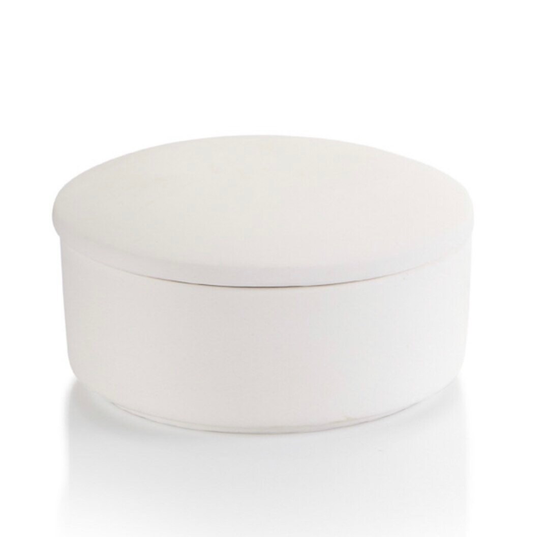 The Lovable Medium Round Box - Paint Your Own Adorable Ceramic Keepsake ...