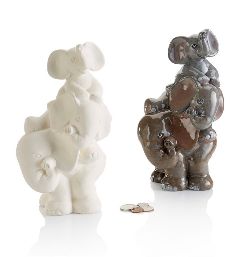 Happy Stack of Elephants Bank - Paint Your Own Ceramic Keepsake - Etsy