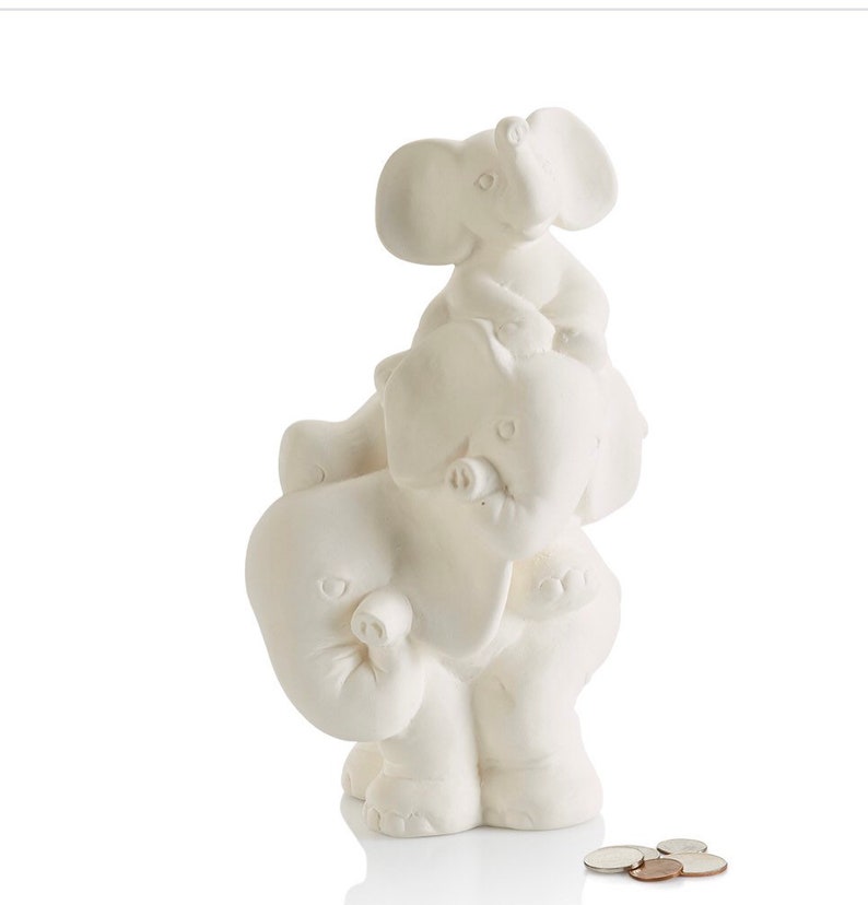 Happy Stack of Elephants Bank - Paint Your Own Ceramic Keepsake - Etsy