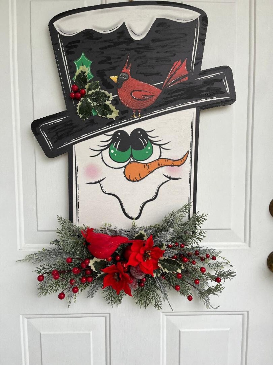 Christmas Door Sign, Snowman Door Sign, Holiday Door Sign, Holiday Door ...