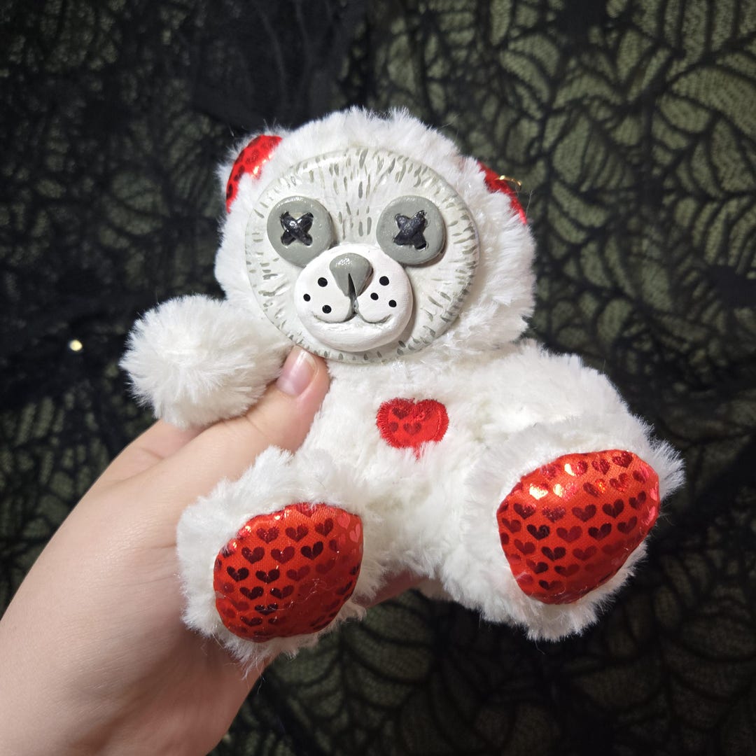 Clayfaced Sculpted Button Eyed Face Stuffed Animal Handmade Chloeartful ...