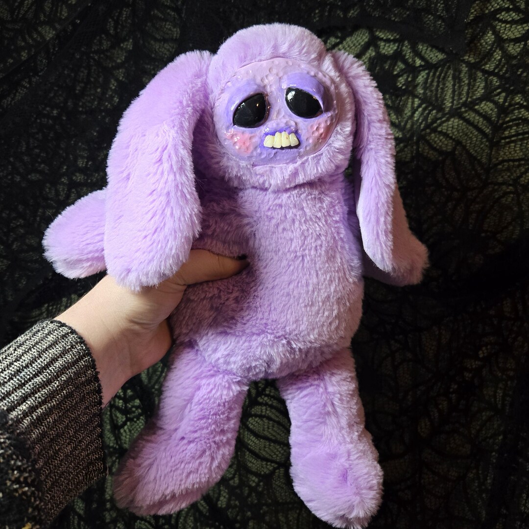 Weird Face Teeth Purple Clayfaced Teddy Bear Stuffed Animal Doll - Etsy