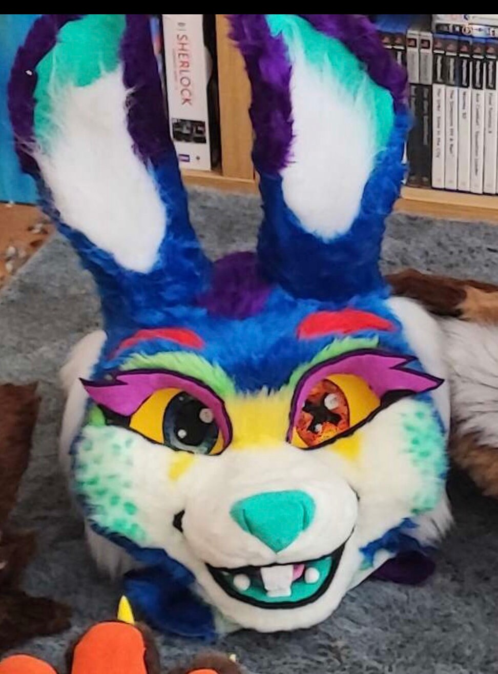 Rainbow Bunny Premade Fursuit Head - Etsy Denmark
