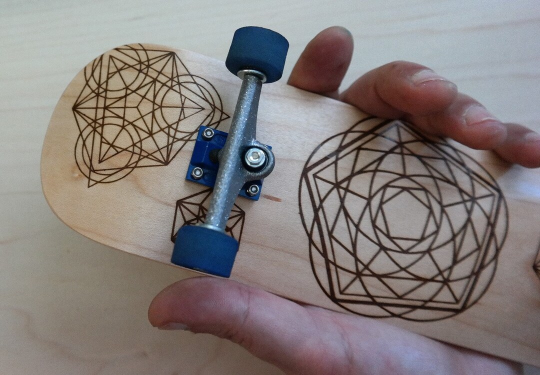 Geometry Engraved Wood Art Handboard Skateboard - Etsy