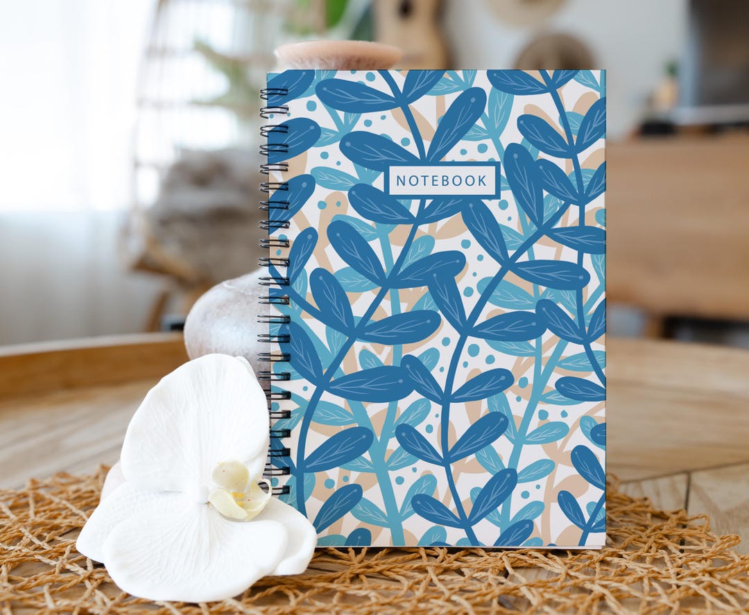 Spiral Bullet Journal. Blue Floral Journal. Planning Notebook - Etsy