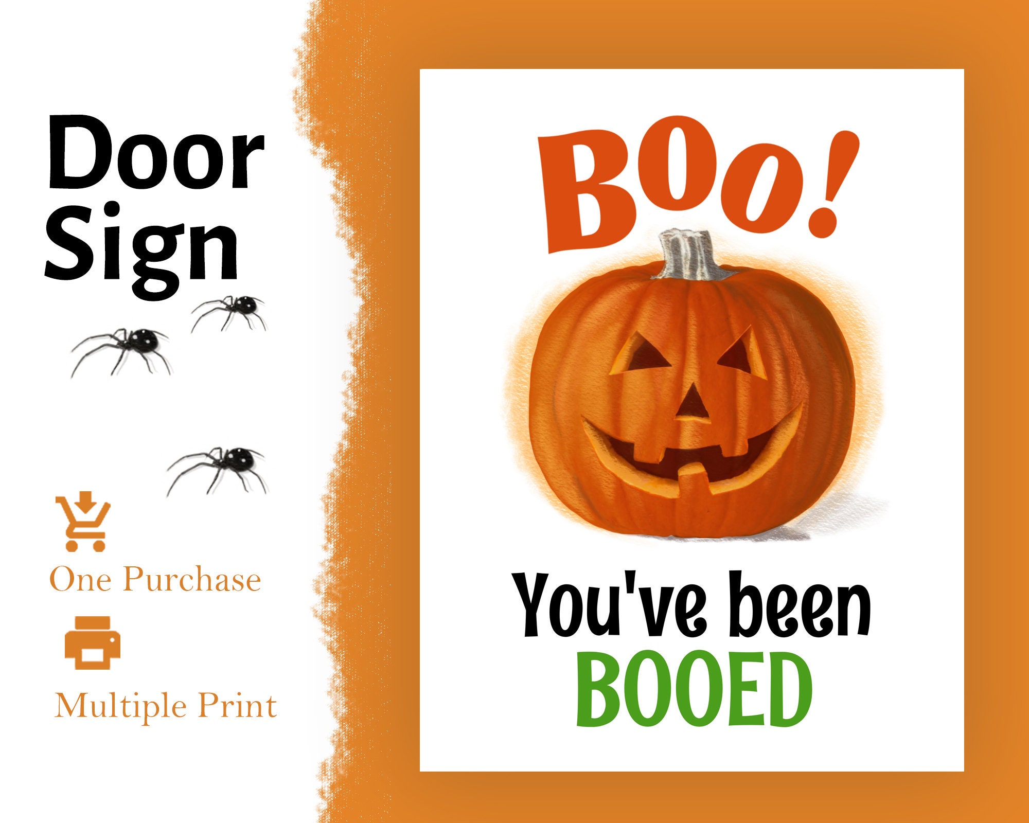 Halloween Door Sign. You've Been Booed Sign. Pumpkin Sign. - Etsy