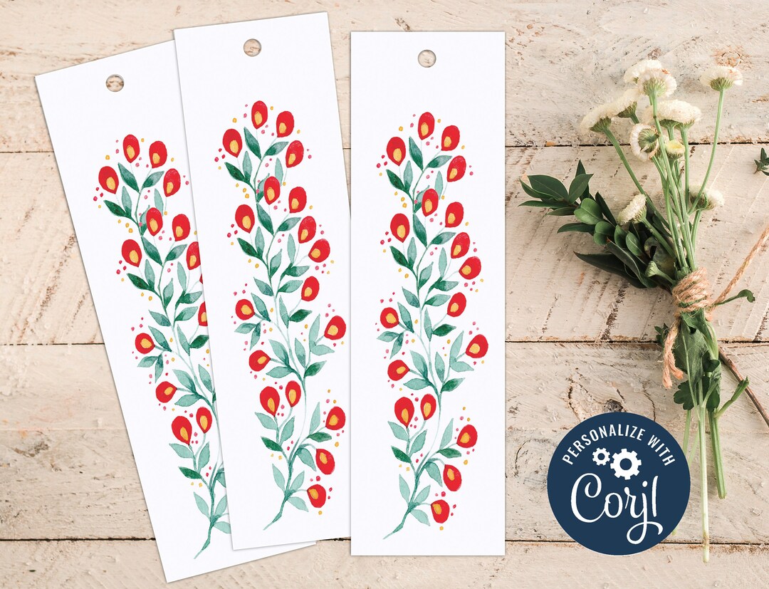 Printable Book Marker. Editable Template - Etsy