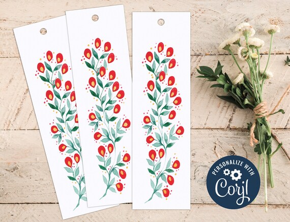 Printable Book Marker. Editable Template - Etsy