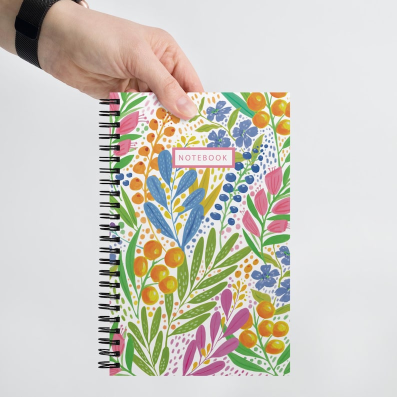 Spiral Bullet Journal. Spring Flowers. Floral Journal. Planning ...