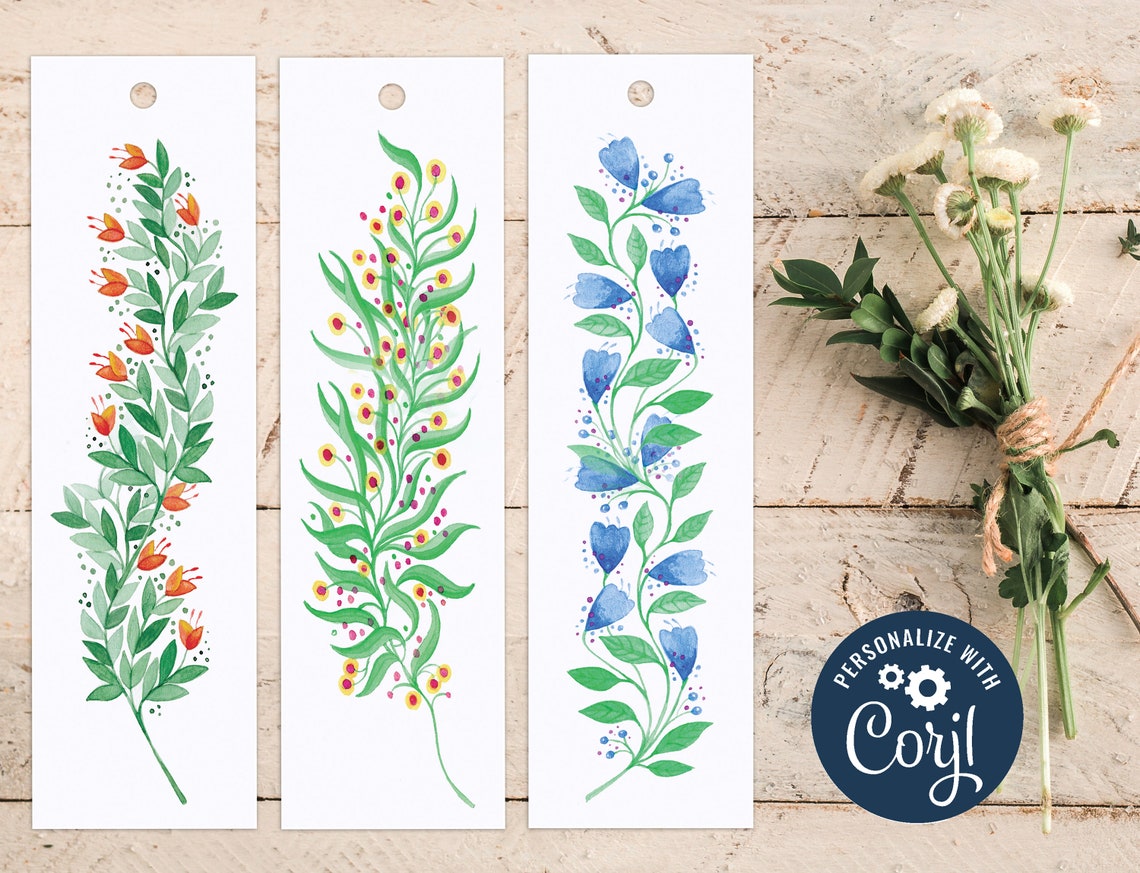 Printable Book Marker. Editable Template | Etsy