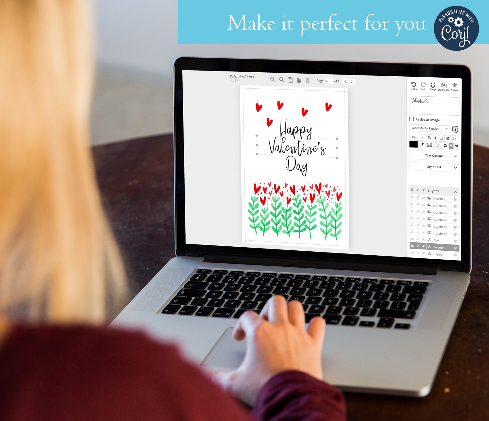 Valentine's Printable Card. Editable. Instant Download Valentine's Card ...