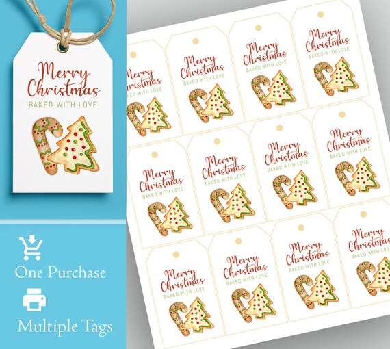 Christmas Cookies Printable Tag. Template Tag. - Etsy